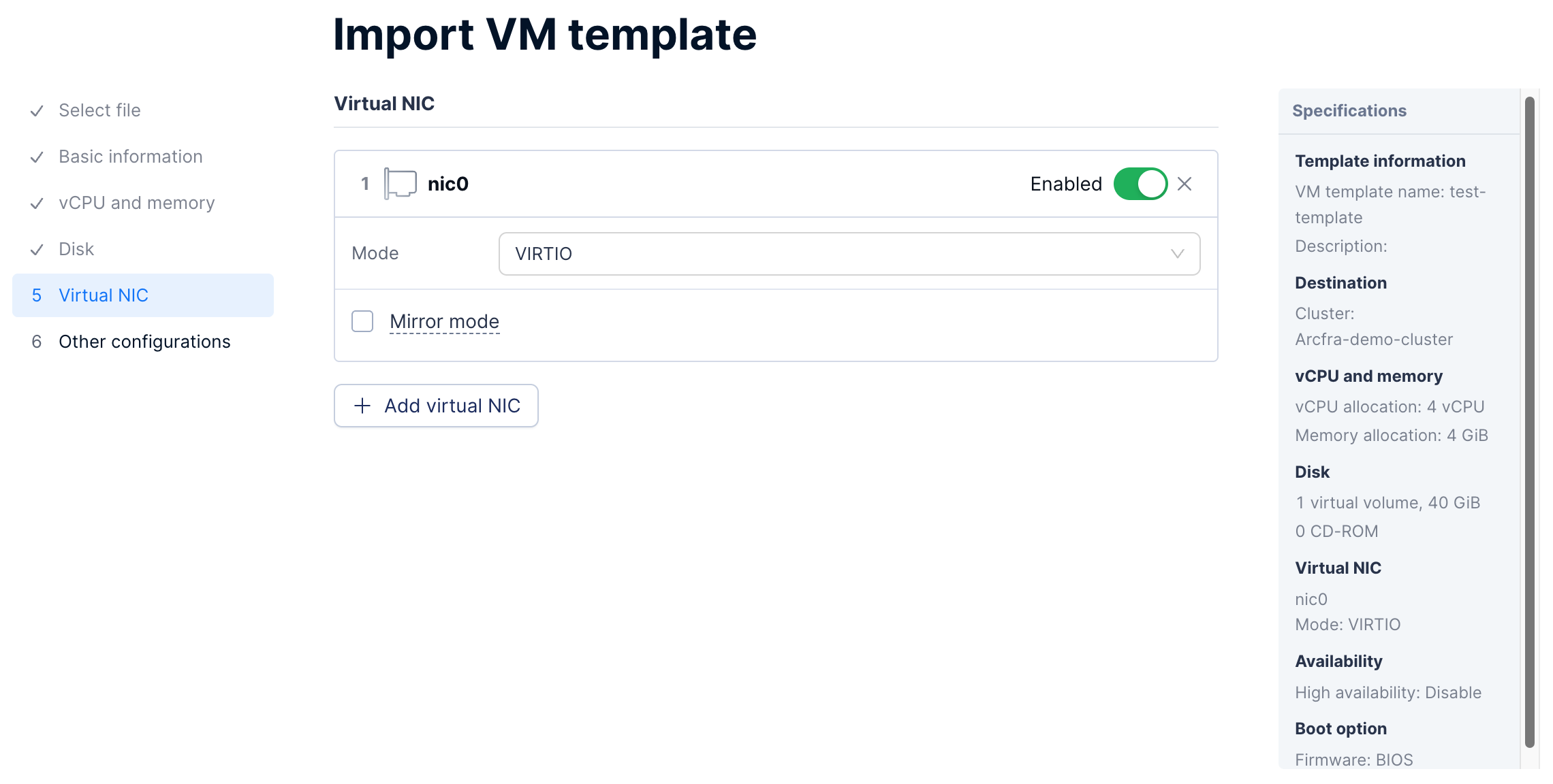 Prepare your virtual machine template | quick start guide | Arcfra Docs